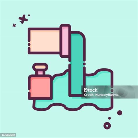 Ikon Pipa Limbah Terkait Dengan Simbol Nuklir Gaya Mbe Desain Sederhana