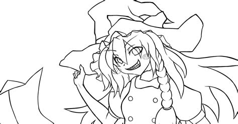 東方 まりさマリサ魔理沙（線画） ぼるのイラスト Pixiv