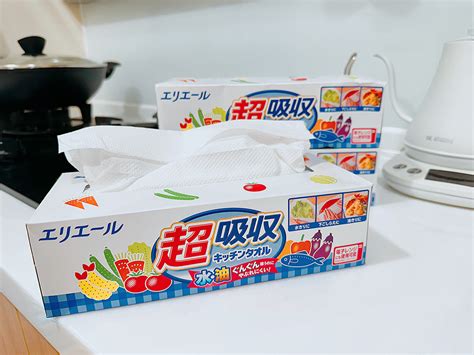 日本大王 │日本原裝進口elleair無漂白超吸收廚房紙巾。實測超吸水吸油使用心得評價 愛蛙小姐