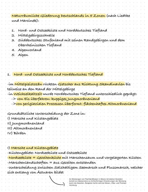 Zusammenfassung Geomorphologie Deutschlands Naturräumliche Gliederung