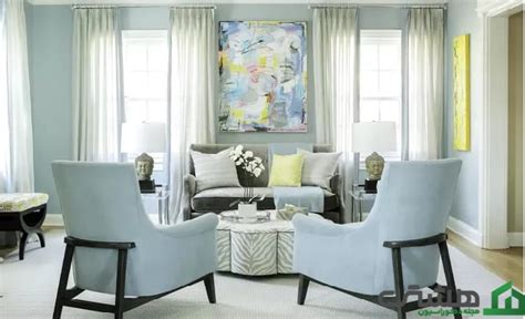 نحوه ی استفاده از رنگ آبی در اتاق نشیمن و پذیرایی 9 ایده شیک مجله