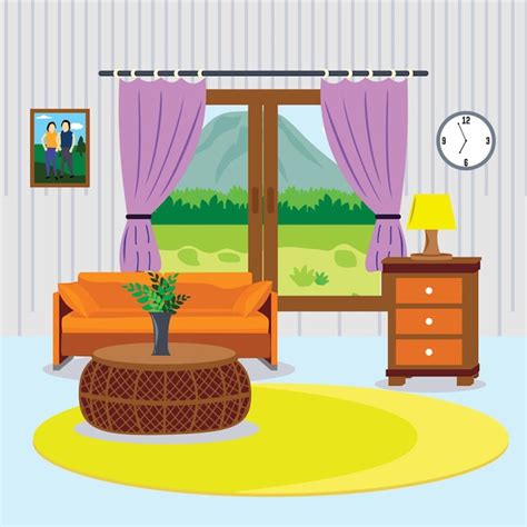 Premium Vector Vector Living Room Illustration