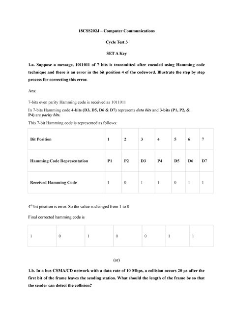 Set A Ct3 Key Key 18css202j Computer Communications Cycle Test 3