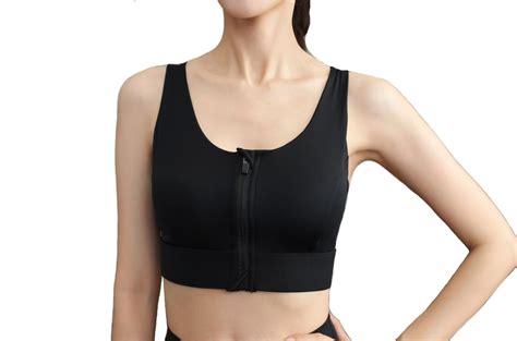 Zipper Front Open Sport Bra For Women Medium Impact For Workout