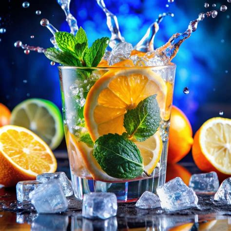 Refreshing Lemon Mint A Zesty Citrus Burst Premium Ai Generated Image
