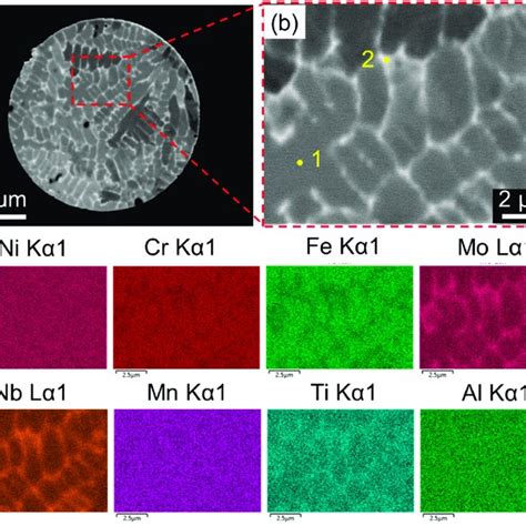 A Bse Sem Cross Sectional Micrograph Of An In718 Particle B An