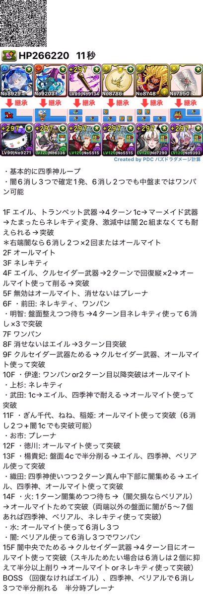 ねこまる2世パズドラ On Twitter ネレキティ×闇闇プレーナで蒼穹の千龍。 相性が良さそうな四季神葵ループで使ってみました。メル