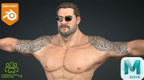 3d realistic character design modeling sculpting rig render in maya