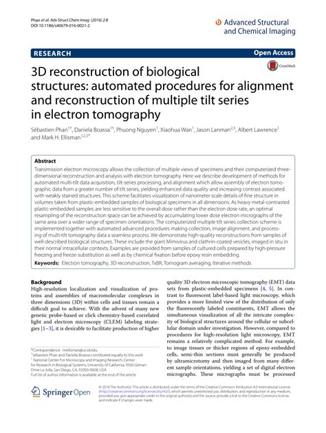 Pdf 3d Reconstruction Of Biological Structures Automated Procedures For Alignment And