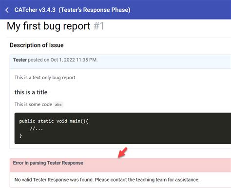 Tester Responses All Bugs Are Marked As Faulty Issues · Issue 1014 · Catcher Orgcatcher