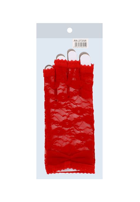 Wholesale Fingerless Red Lace Gloves