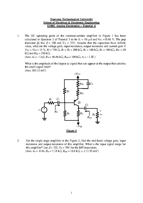 Tutorial 6 Sol 1 Nanyang Technological University School Of