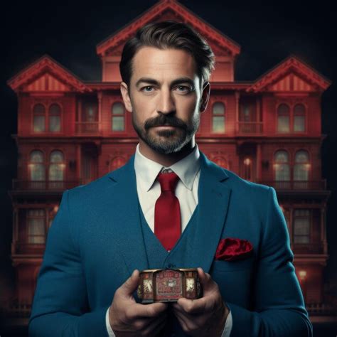 Premium Photo Man In Blue Suit Holding Ring