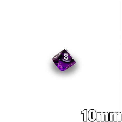 translucent purple mini 10mm 10 sided dice d10 dice game depot