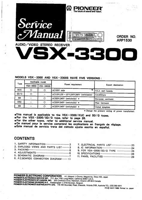PIONEER VSX SERVICE MANUAL Pdf Download ManualsLib