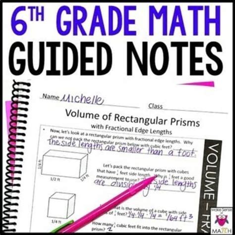 6th Grade Math Guided Notes Includes Practice Worksheets Full Year Math Guided Notes