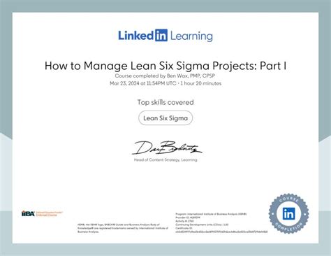 Ben Wax Pmp Cpsp On Linkedin Certificate Of Completion