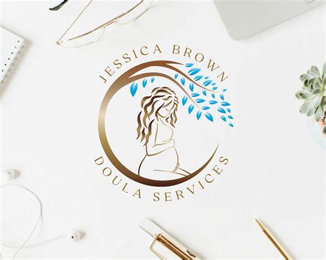 Premade Logo Design Midwife Logo Doula Logo Blue Logo Etsy