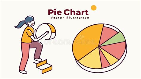 Woman With Pie Chart Data Presentation Graph Illustration Information Analysis Chart Report