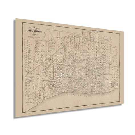1886 Detroit Michigan Map Vintage Detroit Map Old Wayne Etsy