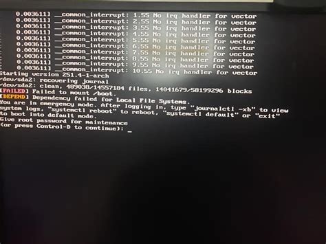 my arch system suddenly broke today after a restart attaching the