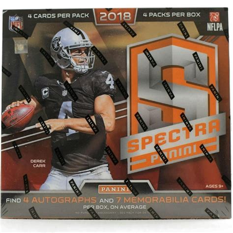 2018 Panini Spectra Football Hobby Box Continental Cards