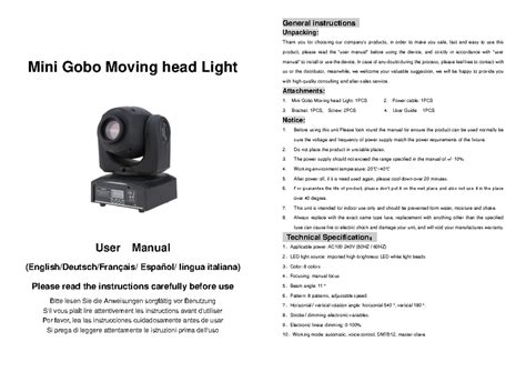 Mini Gobo Moving Head Manual At Justin Goodenough Blog