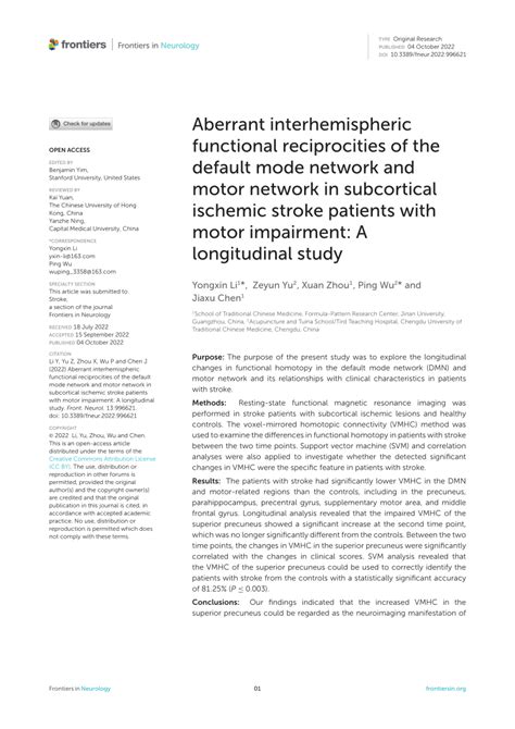 Pdf Aberrant Interhemispheric Functional Reciprocities Of The Default