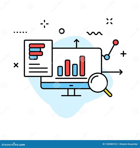 Data Analysis Web Icons In Line Style Graphs Analysis Big Data Growth Chart Research