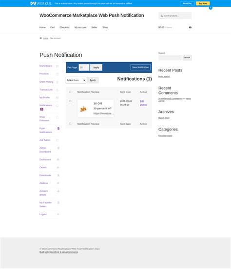 Woocommerce Marketplace Web Push Notification User Guide