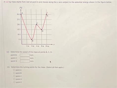 solved a determine the speed of the mass at points b c