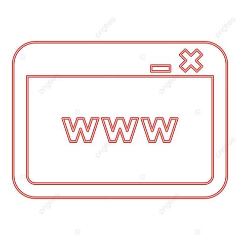 Flatstyle Vector Illustration Of A Redcolored Neon Window For Browsing