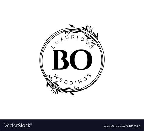 Bo Initials Letter Wedding Monogram Logos Vector Image
