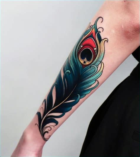 Peacock Feather Tattoo Outline