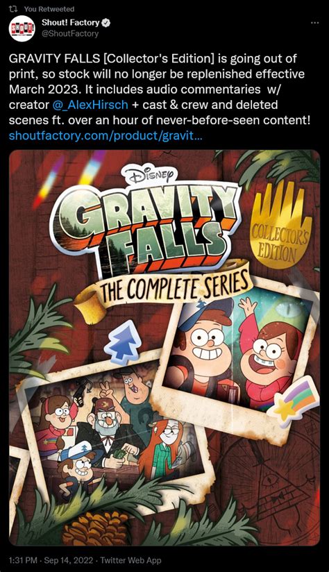 The Gravity Falls Complete Series Box Set Is Being Discontinued R