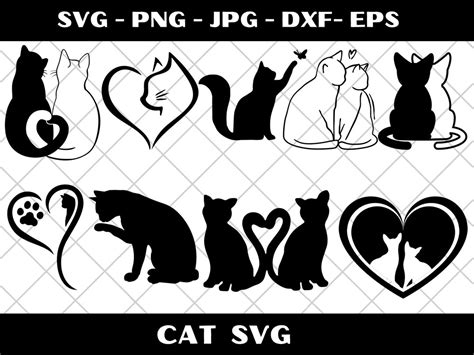 Love Cat Svg Love Cat Silhouette Love Cat Png Cat Svg Cat Cat