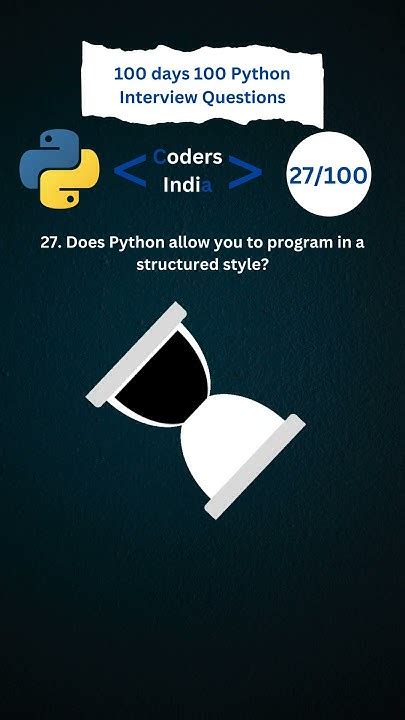 Day 27 Pythoninterview Pythoninterviewquestions Codersindia Python