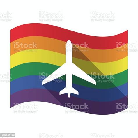 Bendera Kebanggaan Gay Terisolasi Dengan Pesawat Ilustrasi Stok Unduh