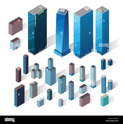 Vector Isometric Buildings Set Stock Vector Image And Art Alamy