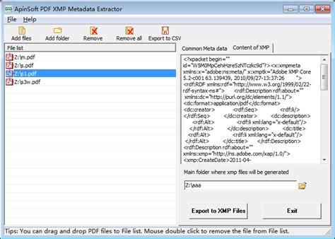 Apinsoft Pdf Xmp Metadata Extractor Pdf Metadata Pdf Metadata Export