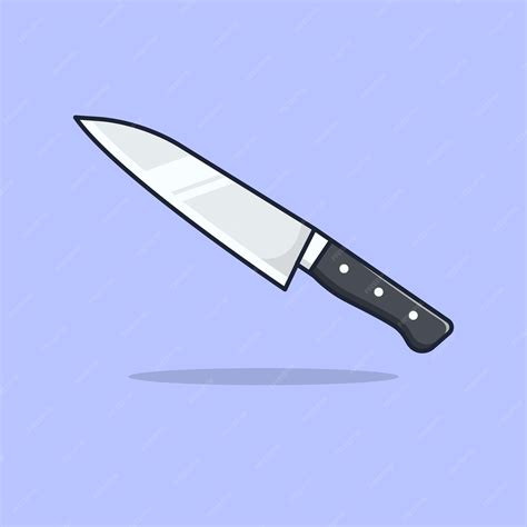 Premium Vector Floating Kitchen Knife Cartoon Icon Vector