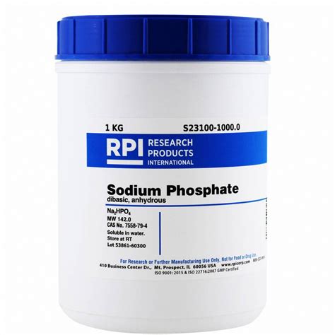 Lab 1 Kg Sodium Phosphate Dibasic Anhydrous 30UA49 S23100 1000 0