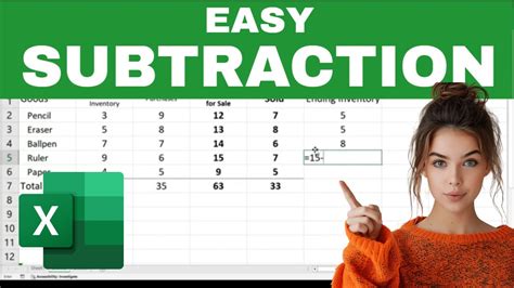 How To Subtract Numbers Excel Quickly And Easily Youtube