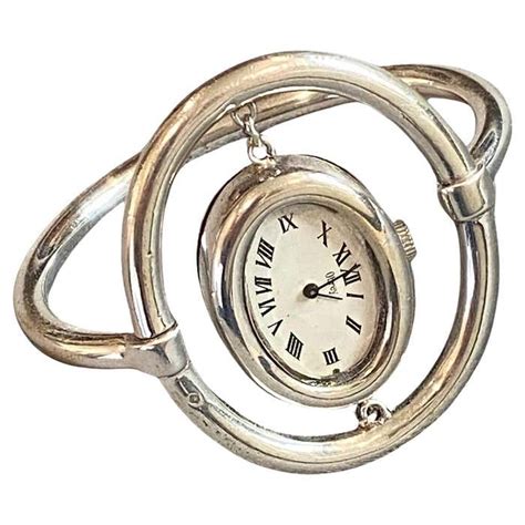Obrey French Sterling Silver 1970s Orbital Modernist Watch For Sale