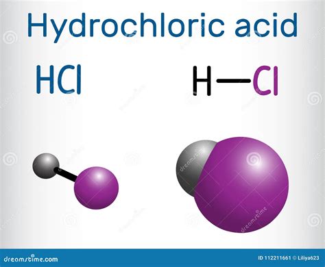 Hydrogen Chloride Hcl Molecule Chemical Structure Highly Corrosive Mineral Acid Acid