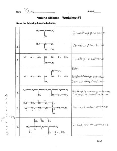 Alkene Naming Practice With Answers