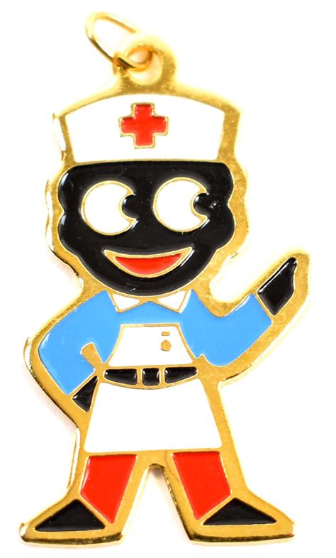 Sally Bosleys Badge Shop Robertsons Golly Nurse Acrylic Pendant Badge