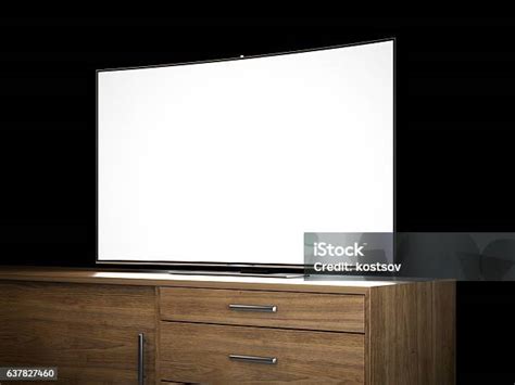 빈 화면이있는 Tv 3d 렌더링 0명에 대한 스톡 벡터 아트 및 기타 이미지 0명 4k해상도 Hdtv Istock