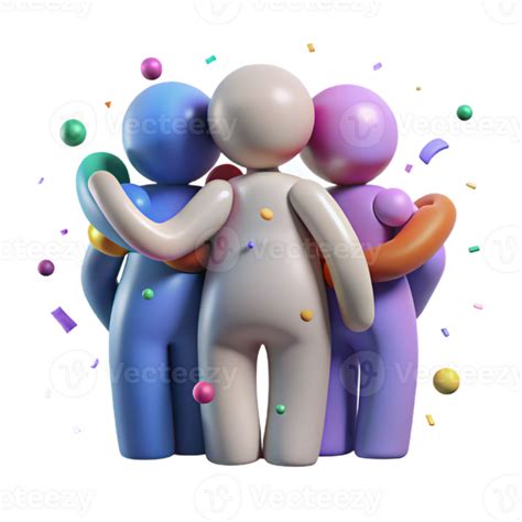 Serene Contemporary Group Hugging Silhouette Unity Symbol Isolated Premium 60789521 Png