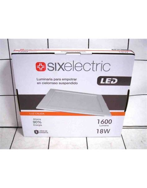 Panel Led Cuadrado Emb W Luz Calida K Sixelectric